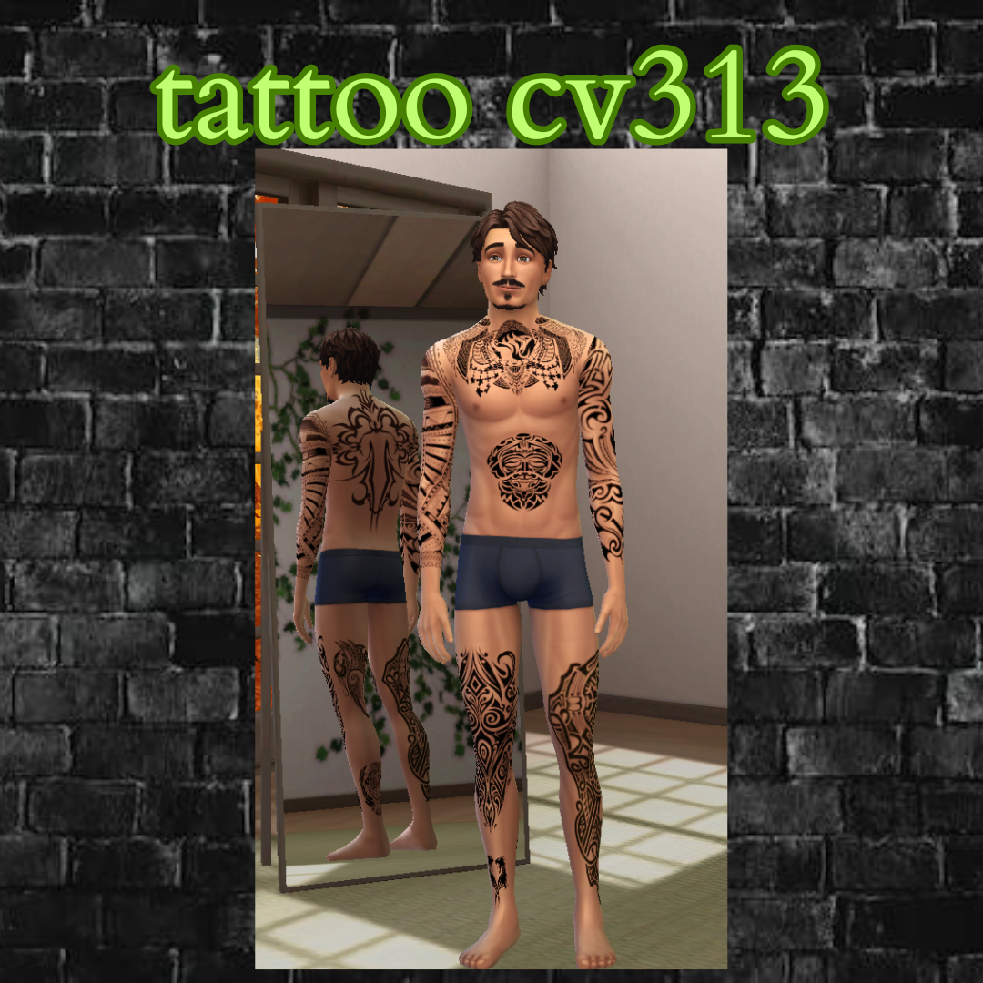 tattoo cv313 full bod ( base game compatible ) - Gallery - The Sims 4 ...