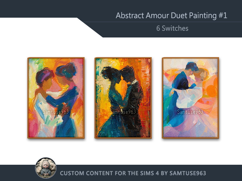 Abstract Amour Duet Painting #1 Sellable Extra A Samtuse963 - Gallery - The Sims 4 Build / Buy ...