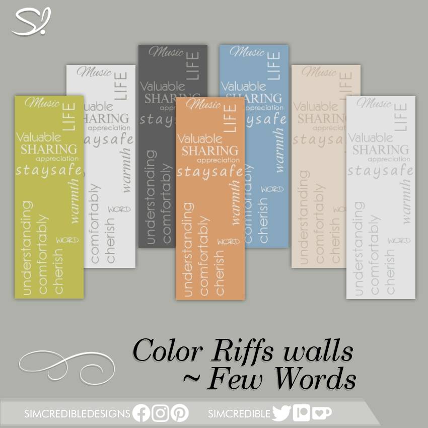 Color Riffs Walls - words 🏩 - Gallery - The Sims 4 Build / Buy - CurseForge