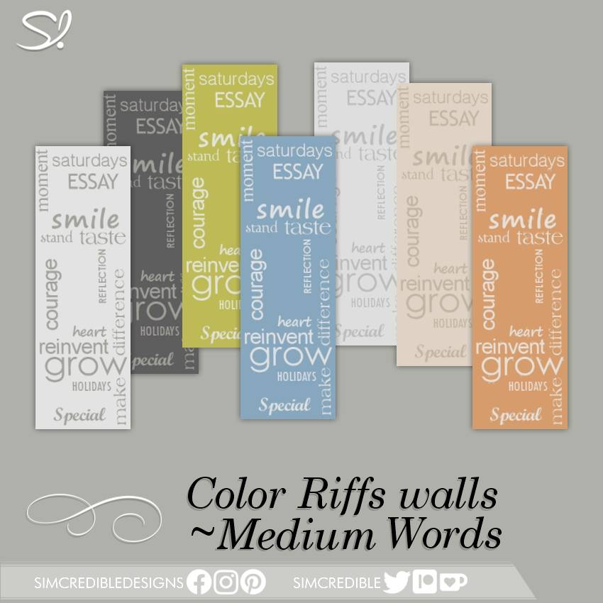 Color Riffs Walls - words 🏩 - Gallery - The Sims 4 Build / Buy - CurseForge