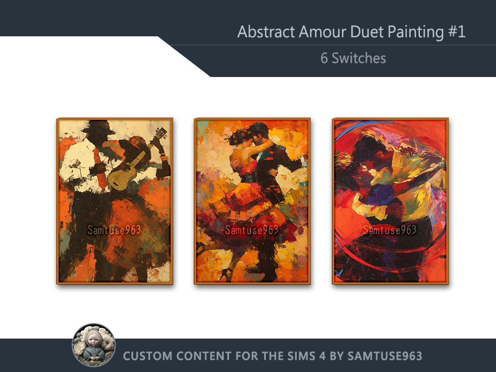 Abstract Amour Duet Painting #1 Sellable Extra A Samtuse963 - The Sims 4 Build / Buy - CurseForge