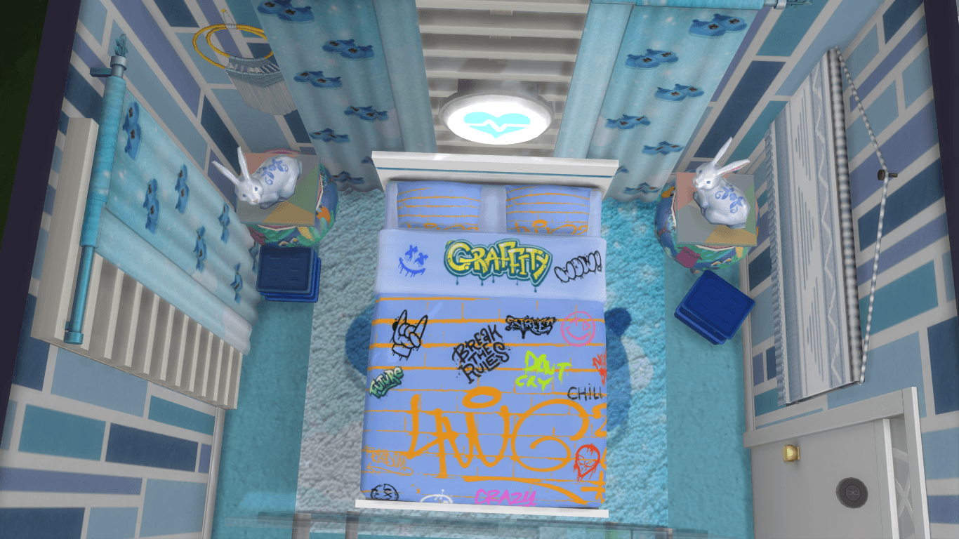 Teen double bed with some jazz Version 1 - The Sims 4 Build / Buy ...