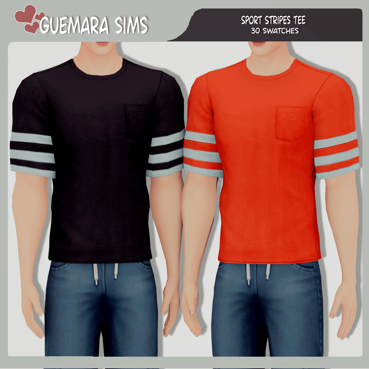 Sport Stripes Tee (Male) - Gallery - The Sims 4 Create a Sim - CurseForge