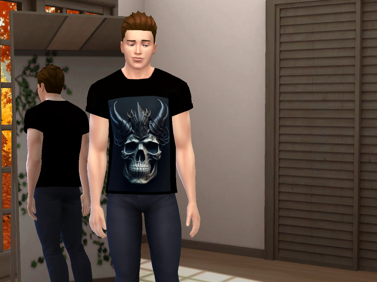 clothing cv357 black t-shirt with skull ( base game compatible ...