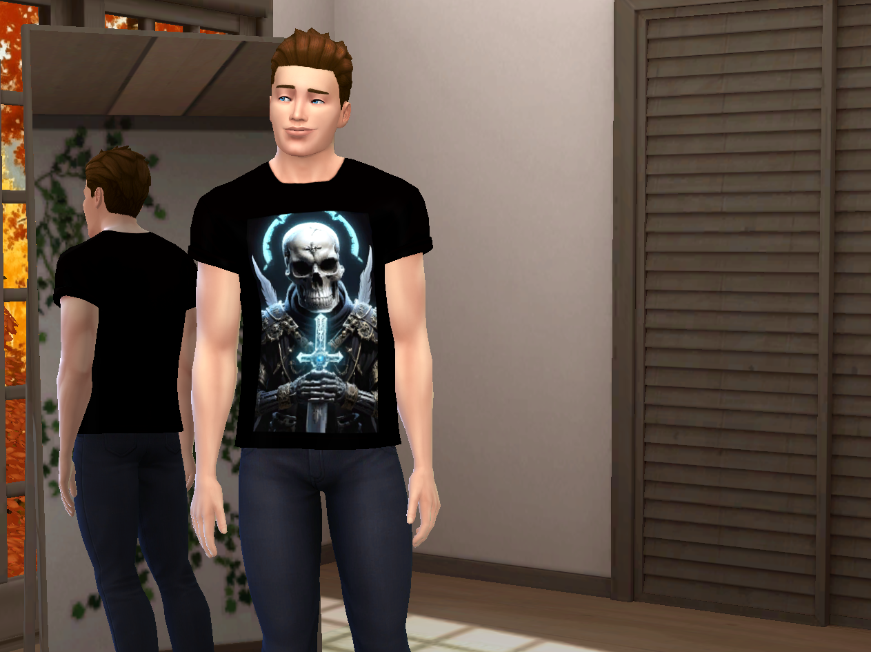 clothing cv357 black t-shirt with skull ( base game compatible ...