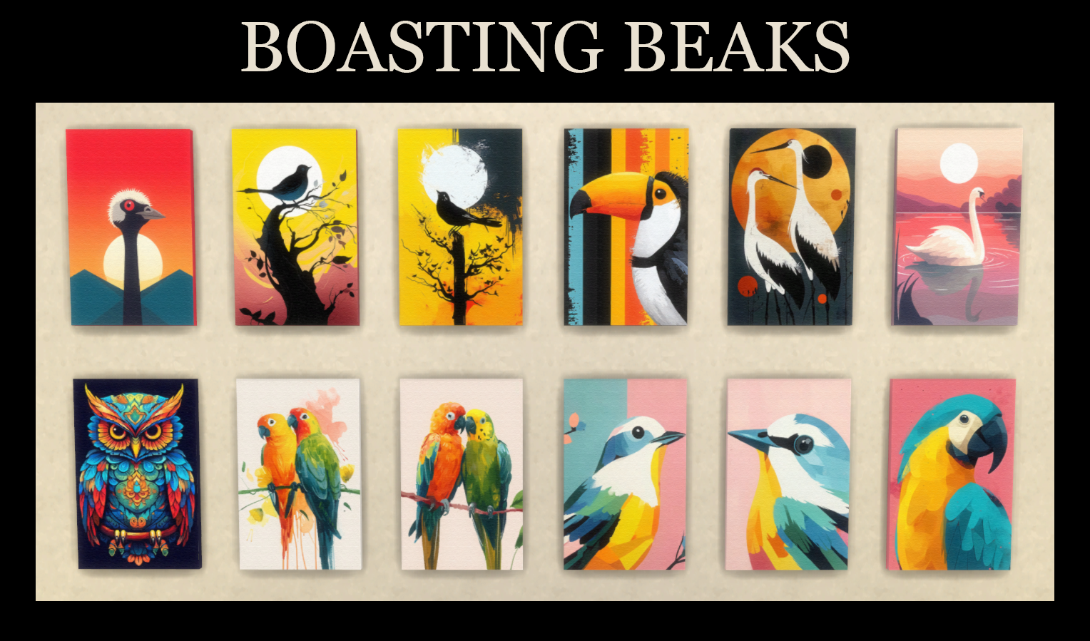 Animal and Bird Paintings Sets - Gallery - The Sims 4 Build / Buy ...