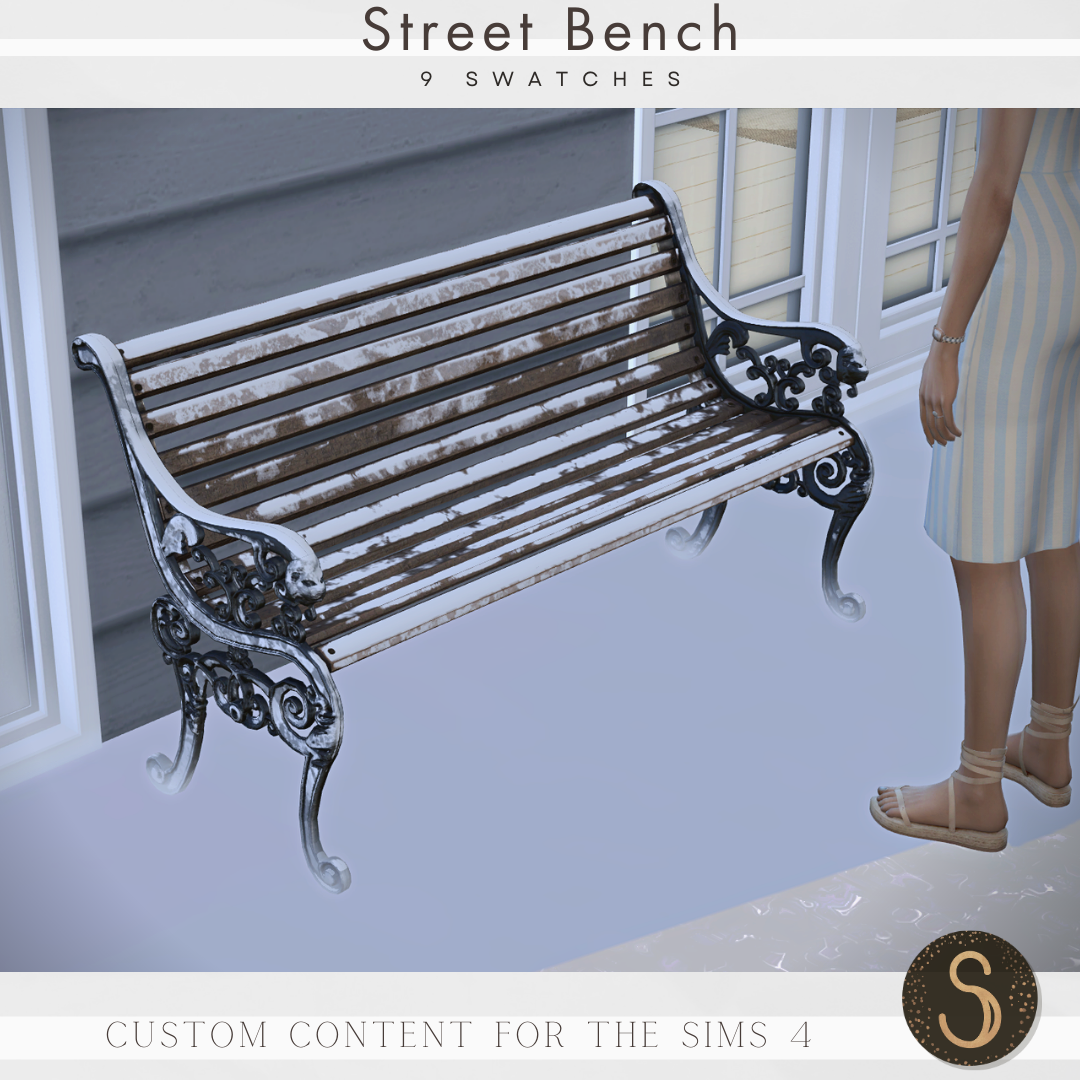 British 2024 - Street bench Screenshots - Build / Buy - The Sims 4