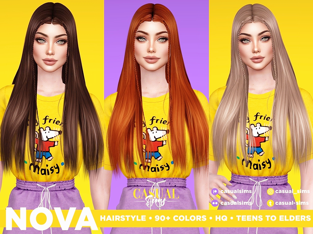 CasualSims - Nova Hairstyle - Braids Attached Version - The Sims 4 ...