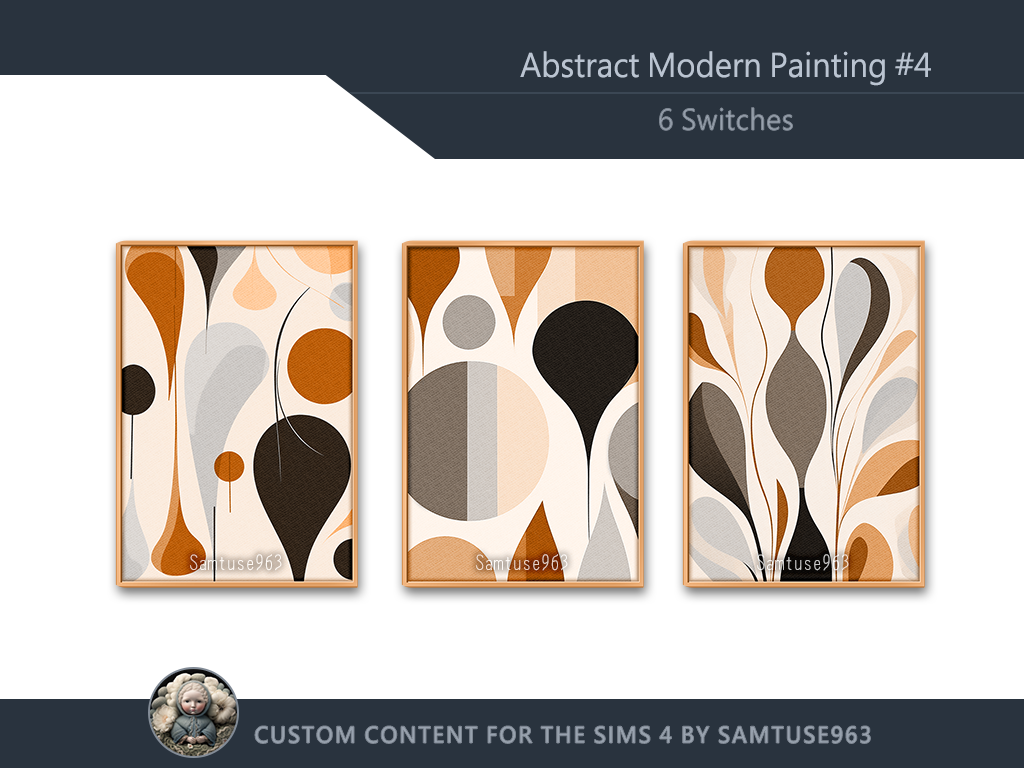 Abstract Modern Painting #4 Sellable Extra A Samtuse963 - The Sims 4 ...
