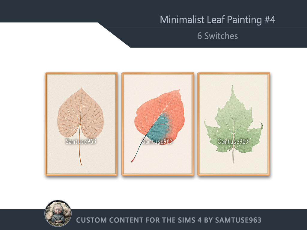 Minimalist Leaf Painting #4 Sellable Extra A Samtuse963 - The Sims 4 Build / Buy - CurseForge