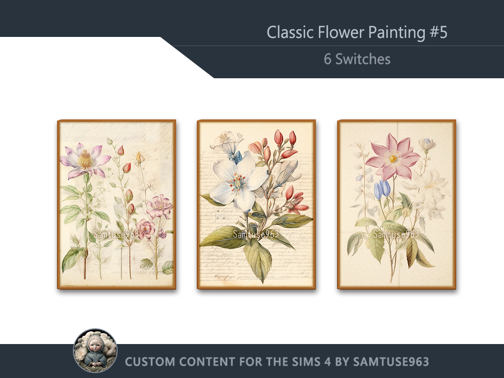 Classic Flower Painting #5 Sellable Extra A Samtuse963 - The Sims 4 Build / Buy - CurseForge
