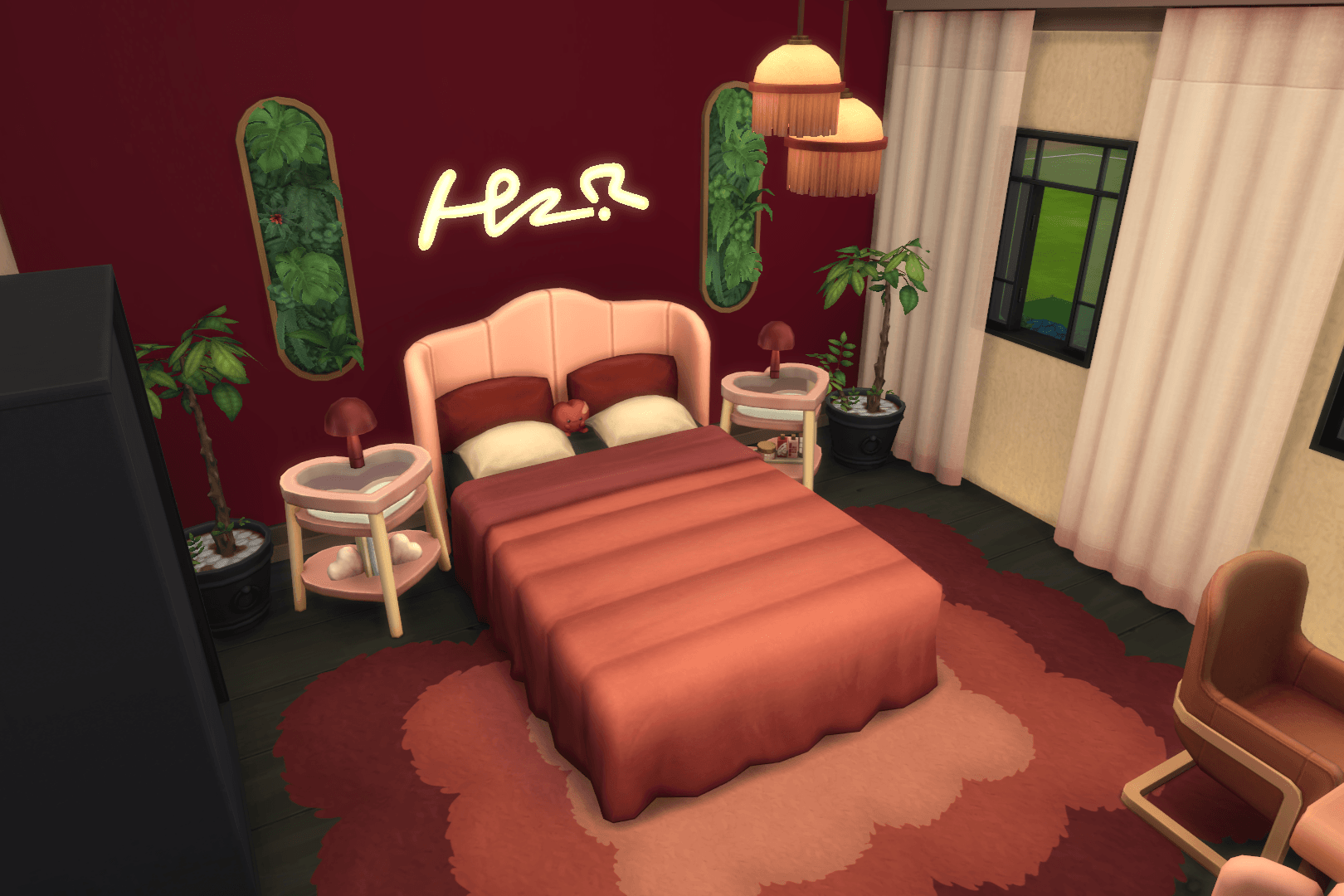 Red & Pink Love Hearts Bedroom - Gallery - The Sims 4 Rooms / Lots ...