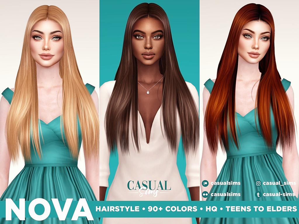 CasualSims - Nova Hairstyle (No Braids Version) - The Sims 4 Create a ...
