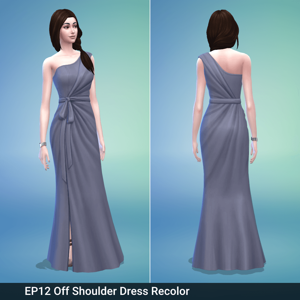 EP12 Off Shoulder Dress Recolor - Gallery - The Sims 4 Create a Sim - CurseForge