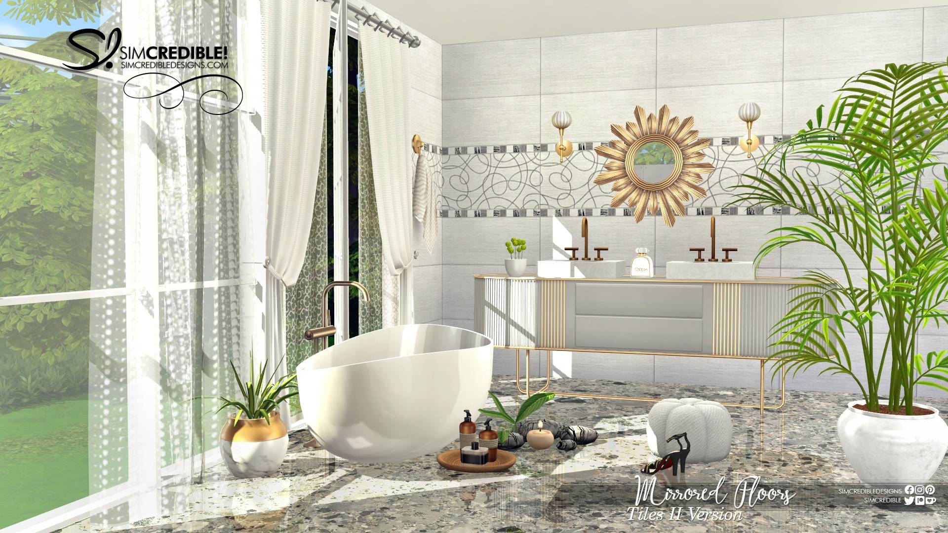 Mirrored Floors Tiles II - by SIMcredible - Gallery - The Sims 4 Build ...