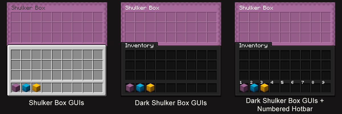 Dark Shulker Box GUIs + Numbered Hotbar - Screenshots - Minecraft Resource Packs - CurseForge
