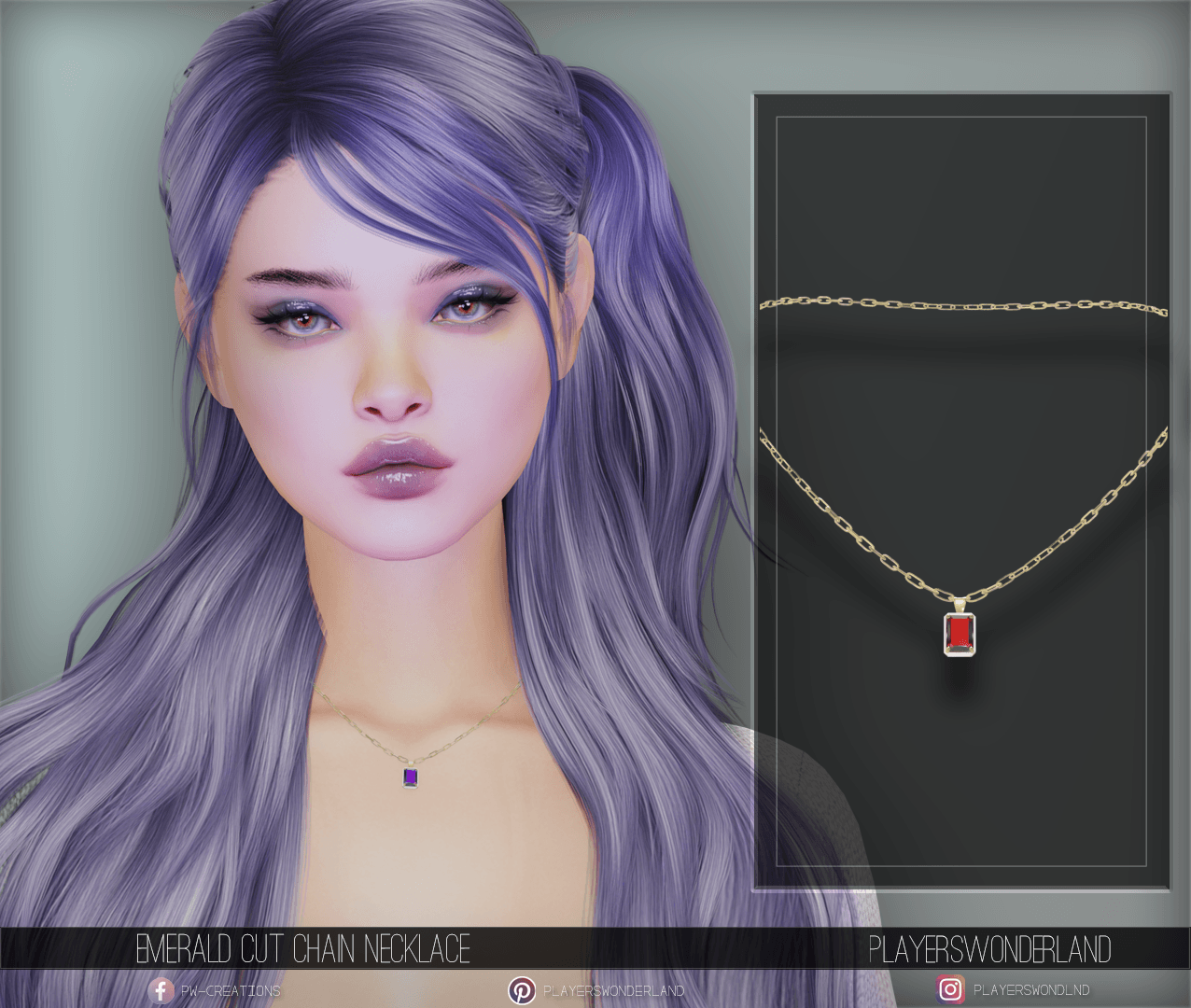 Emerald Cut Chain Necklace - Gallery - The Sims 4 Create a Sim - CurseForge