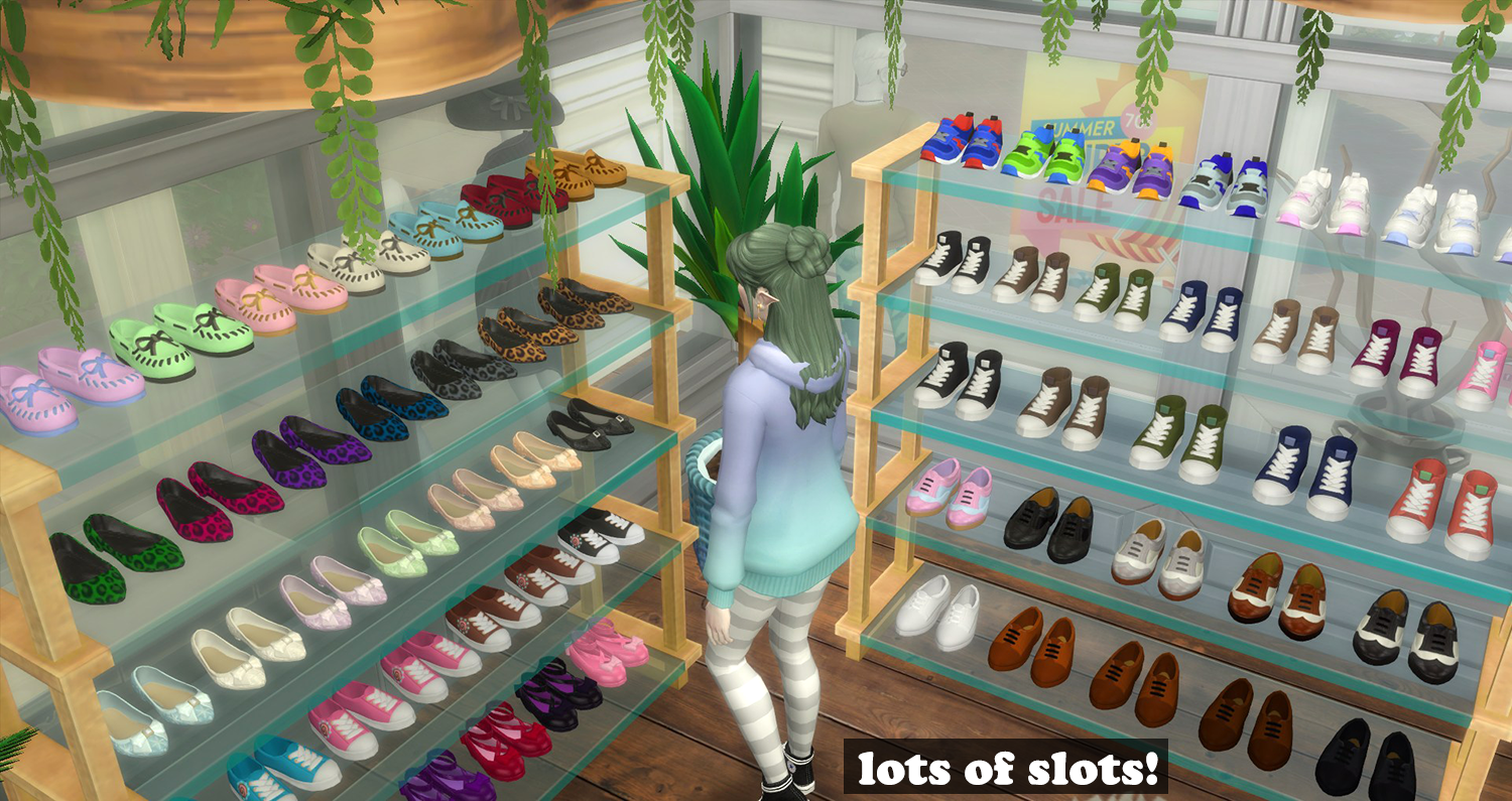 Shoe Store Shelving & Mirror Seat - Gallery - The Sims 4 Build / Buy ...