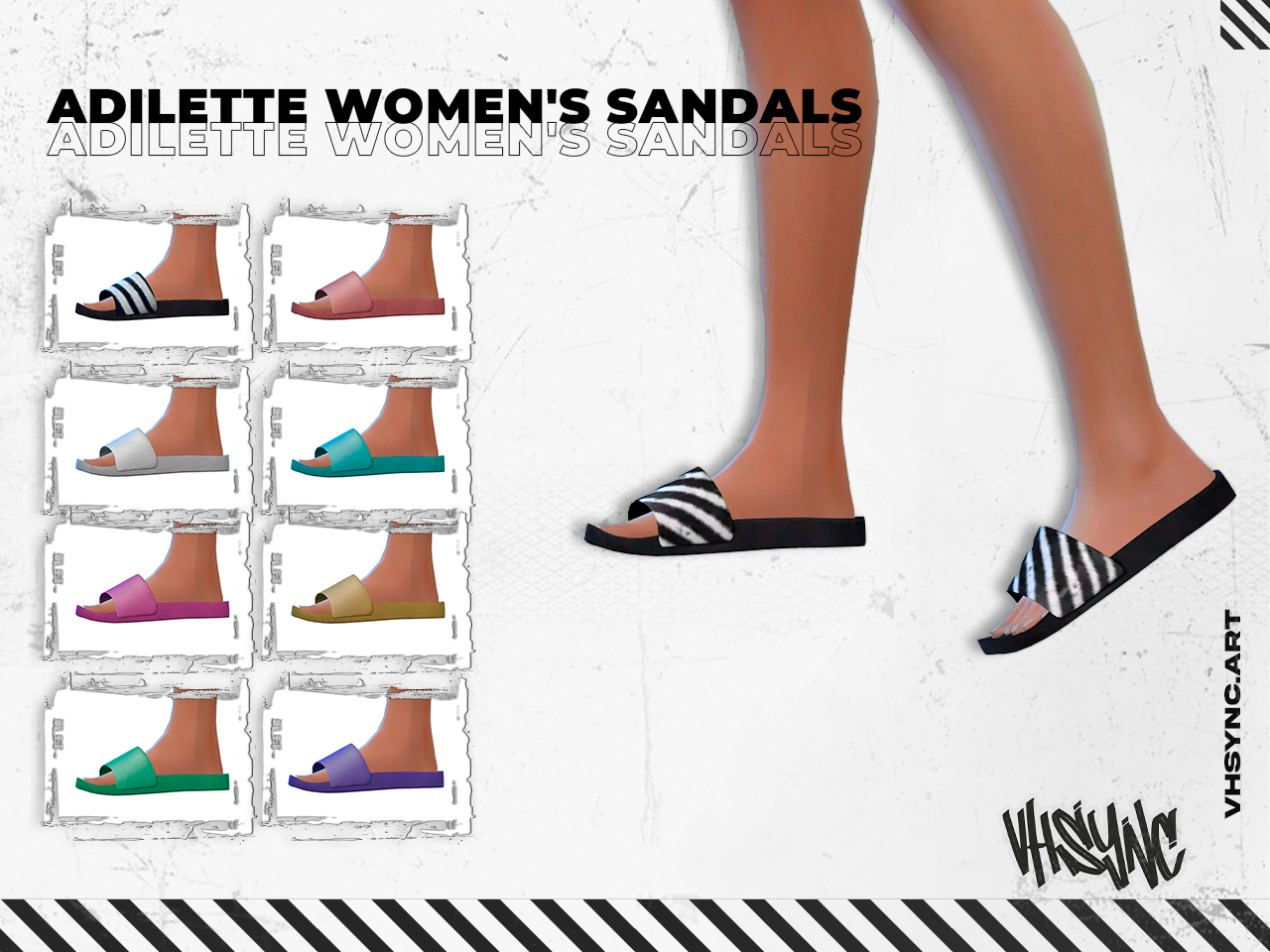 Download [VHSync] Adilette women's sandals - The Sims 4 Mods - CurseForge