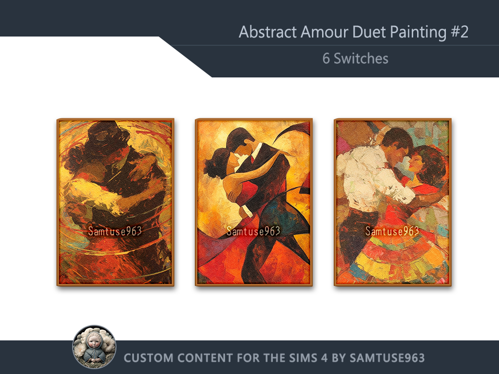 Abstract Amour Duet Painting #2 Sellable Extra A Samtuse963 - The Sims 4 Build / Buy - CurseForge