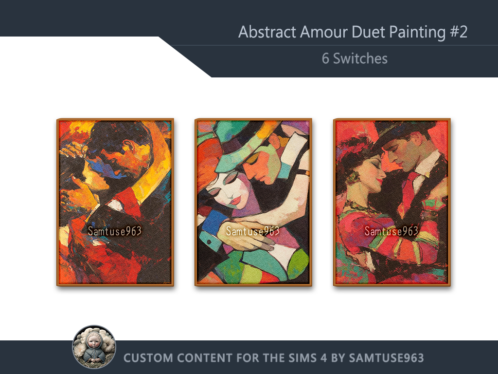 Abstract Amour Duet Painting #2 Sellable Extra A Samtuse963 - The Sims 4 Build / Buy - CurseForge