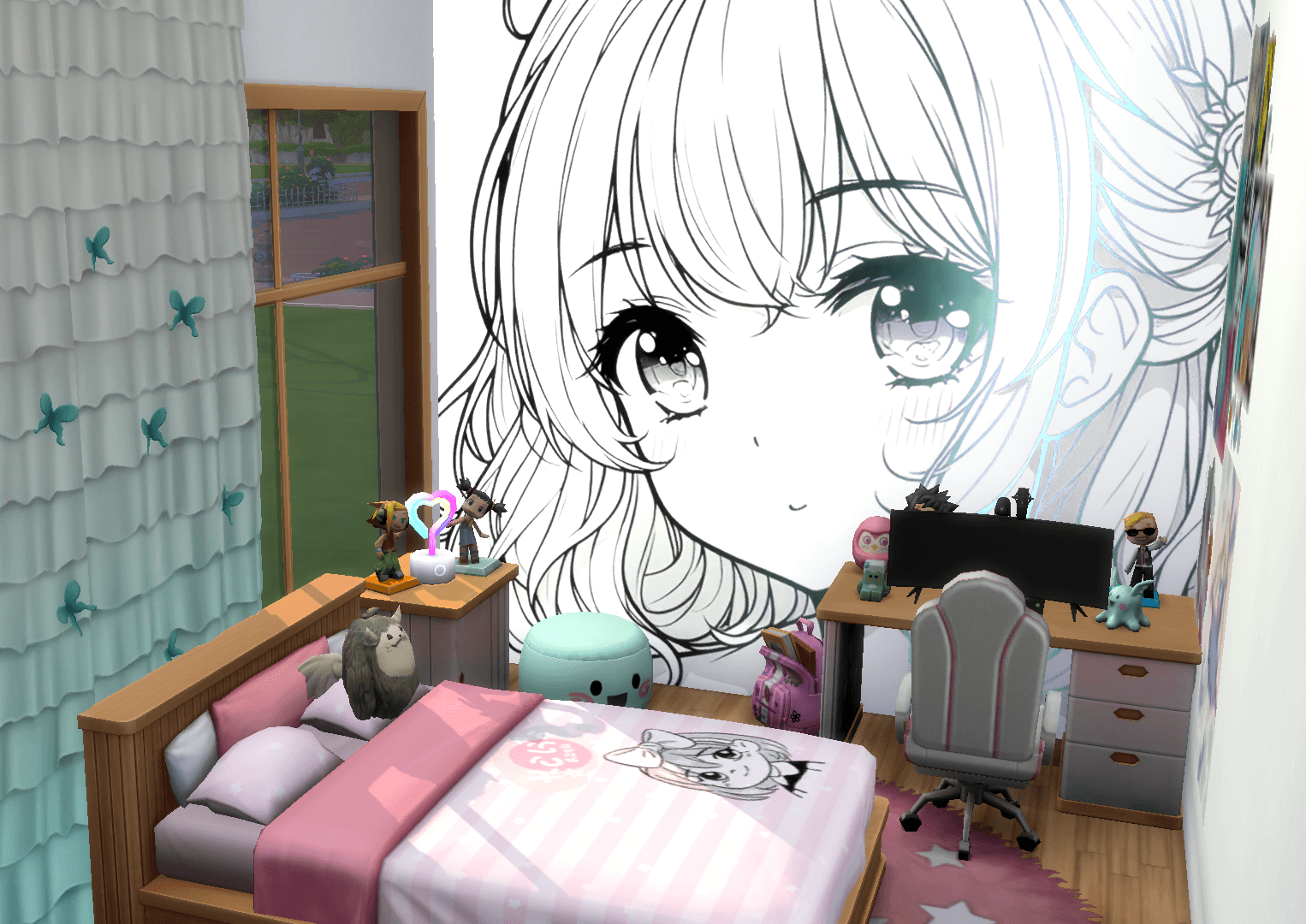 Anime Mural with Holographic Effect - Gallery - The Sims 4 Build / Buy ...