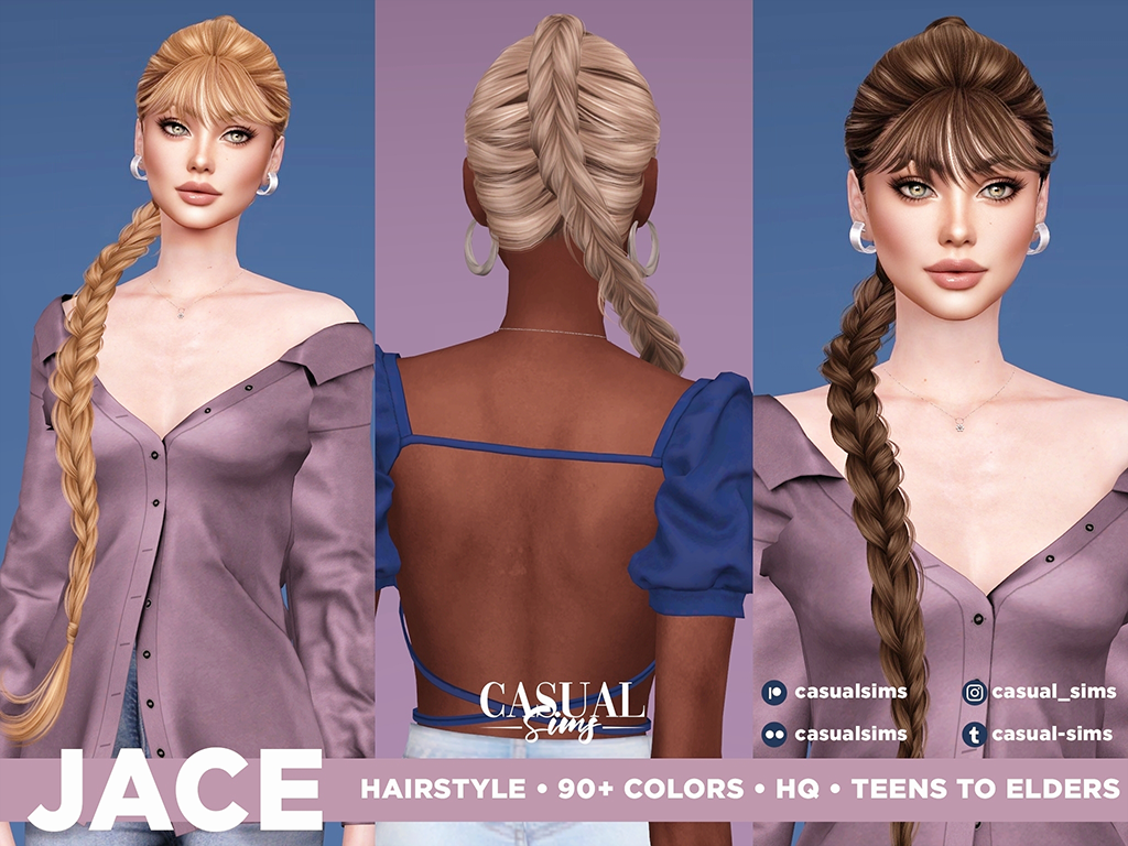 CasualSims -Jace Hairstyle (WITH BANGS) - The Sims 4 Create a Sim ...