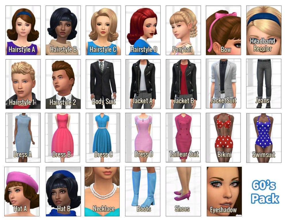 Sixties Pack - Gallery - The Sims 4 Create a Sim - CurseForge