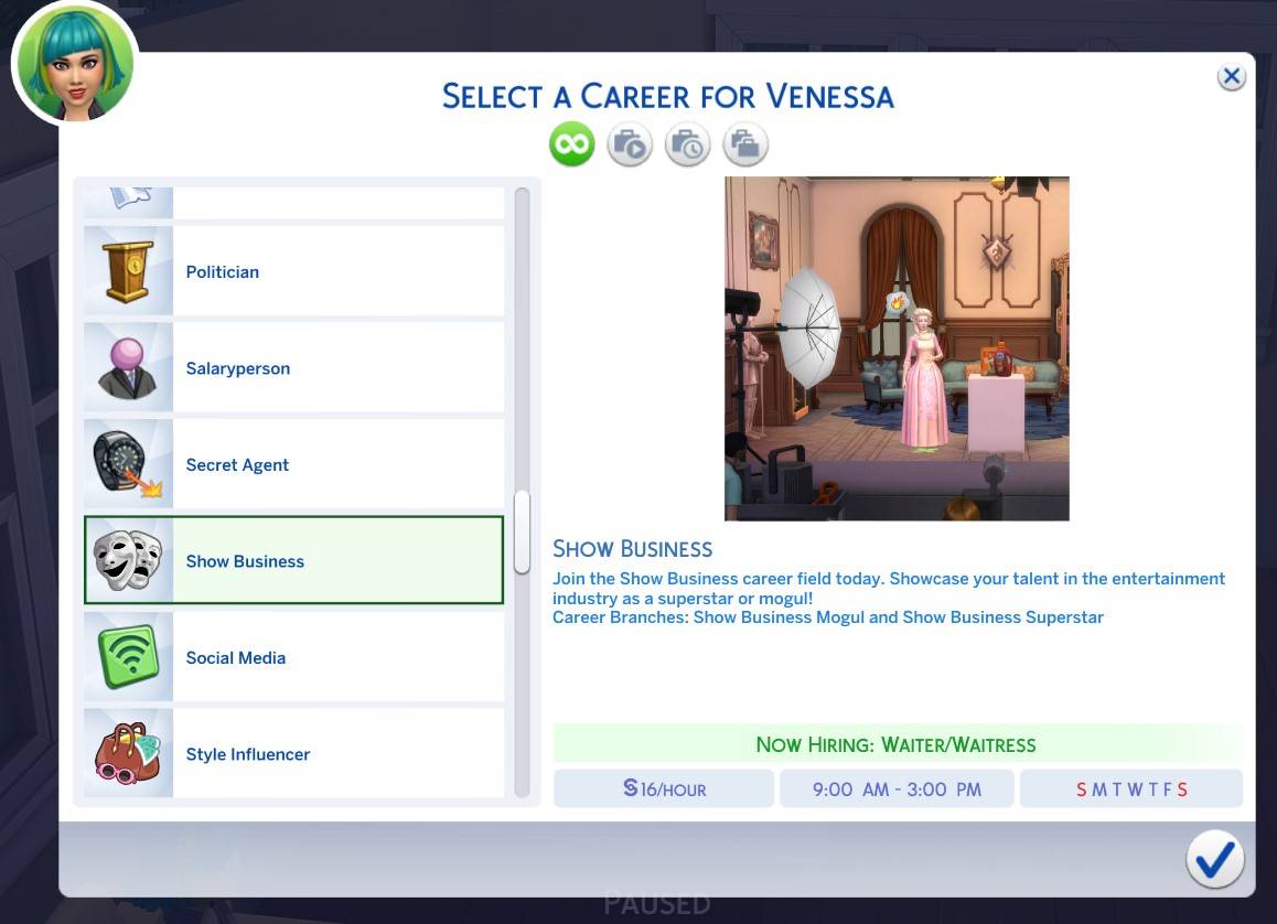 Show Business Career from TS1 - The Sims 4 Mods - CurseForge
