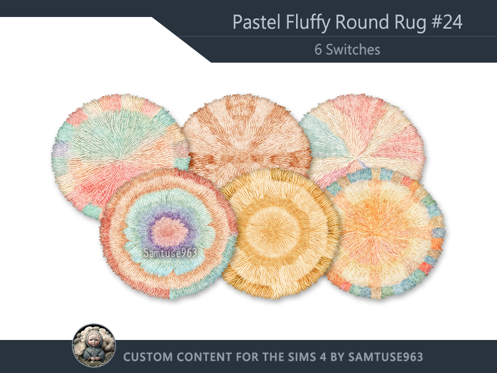Pastel Fluffy Round Dance Rug #24 Samtuse963 - The Sims 4 Build / Buy ...
