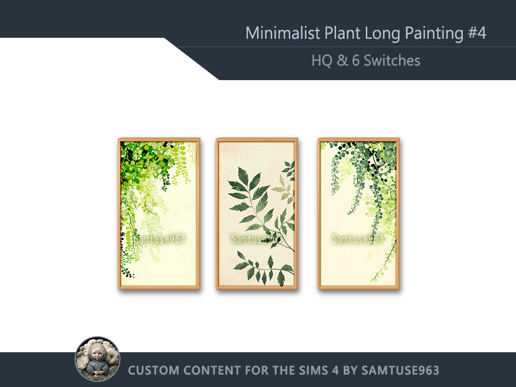 HQ Minimalist Plant Long Painting #4 Sellable Extra D Samtuse963 - The Sims 4 Build / Buy ...