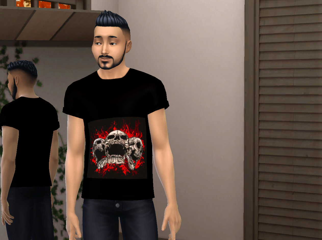 clothing cv371 black t-shirt with skulls ( base game compatible ...