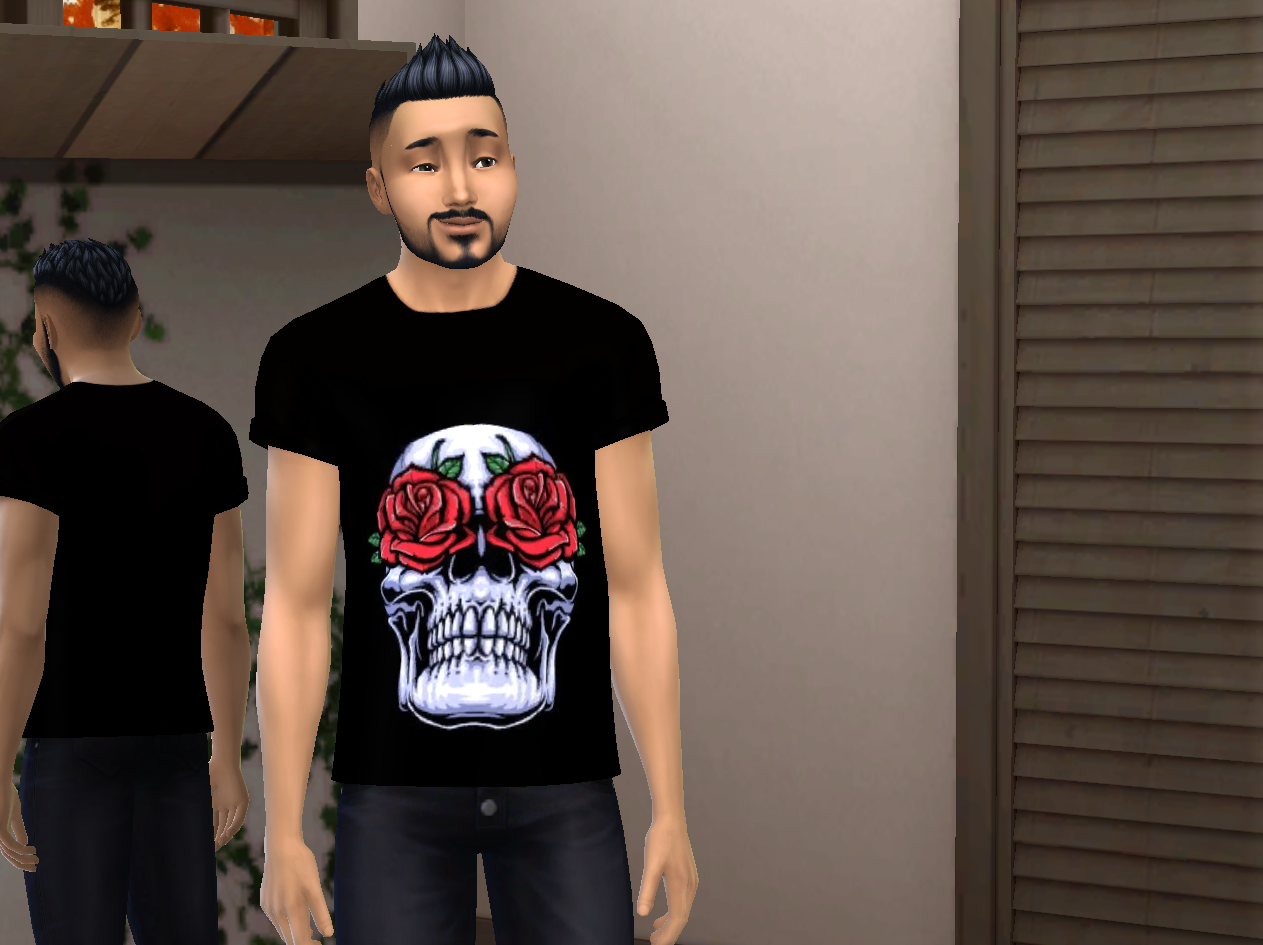 clothing cv371 black t-shirt with skulls ( base game compatible ...