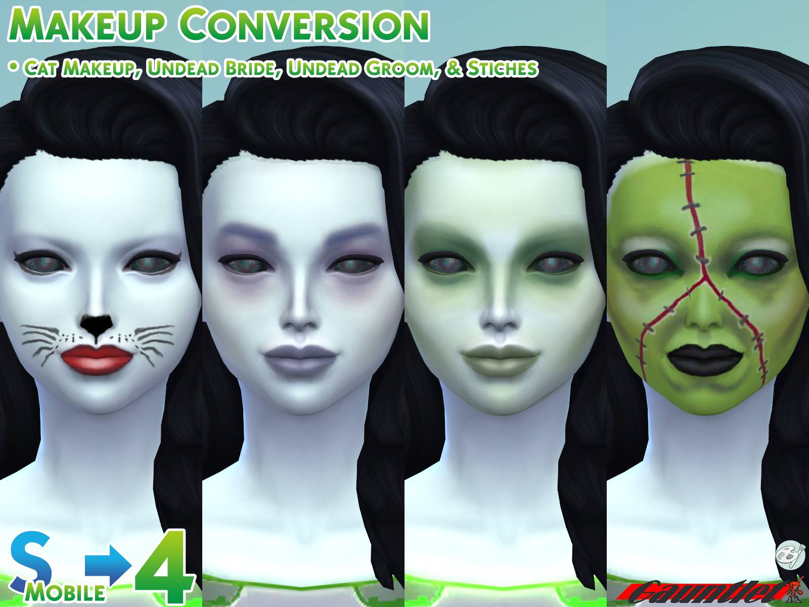 Cat Makeup, Undead Bride, Undead Groom, Stitches - Mobile Conversion ...