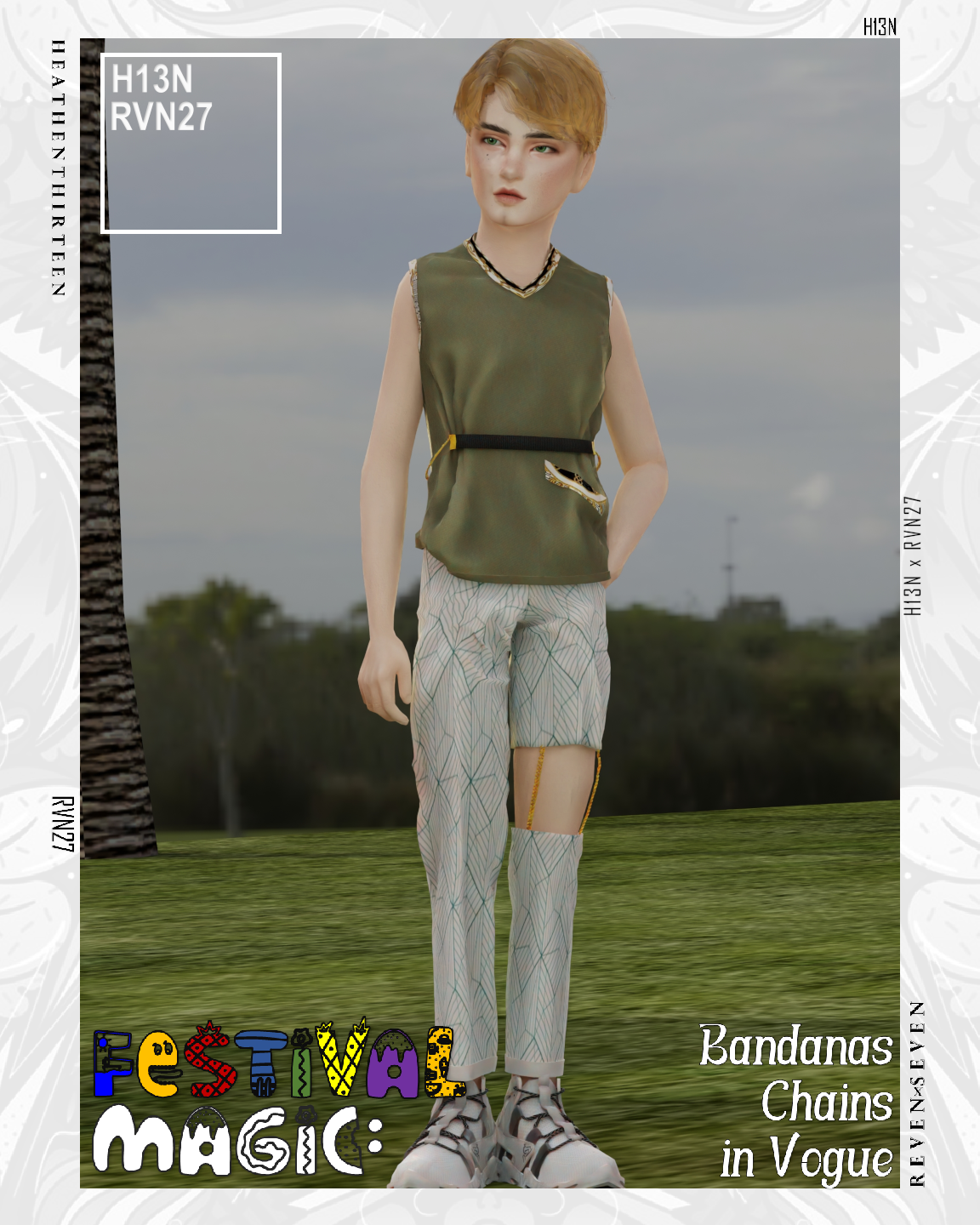 Child's Waist Strap Chain Link Muscle Tee Sando - The Sims 4 Create a ...