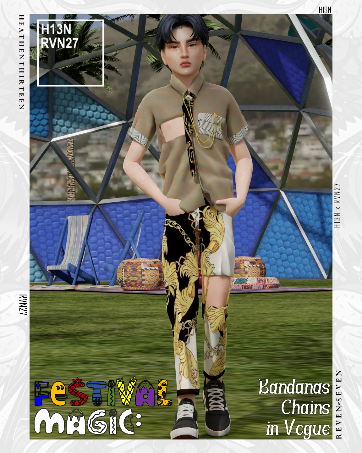 Child's Hollow Cut out Chain linked Pleated Pants - The Sims 4 Create a ...