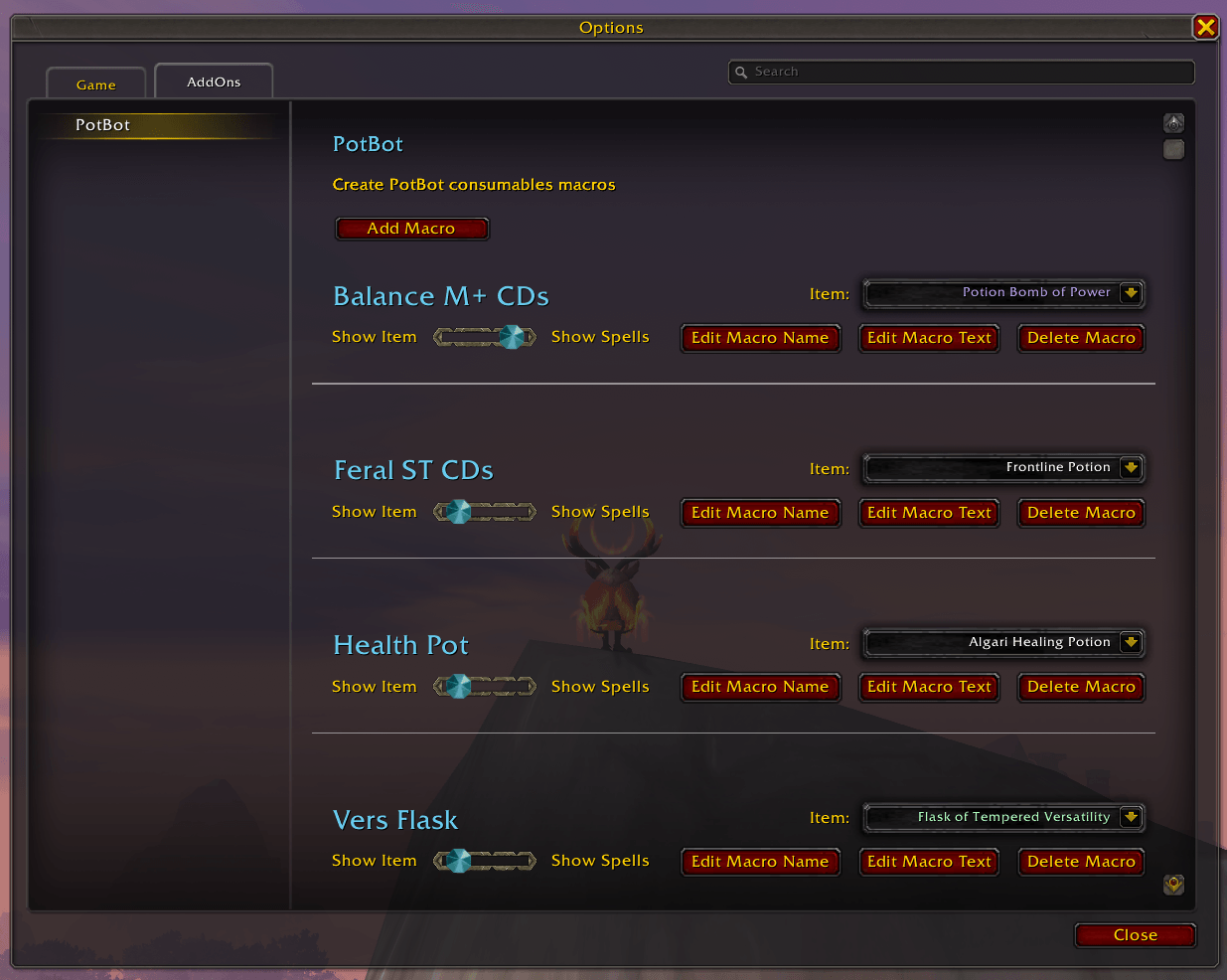 PotBot - Gallery - World of Warcraft Addons - CurseForge