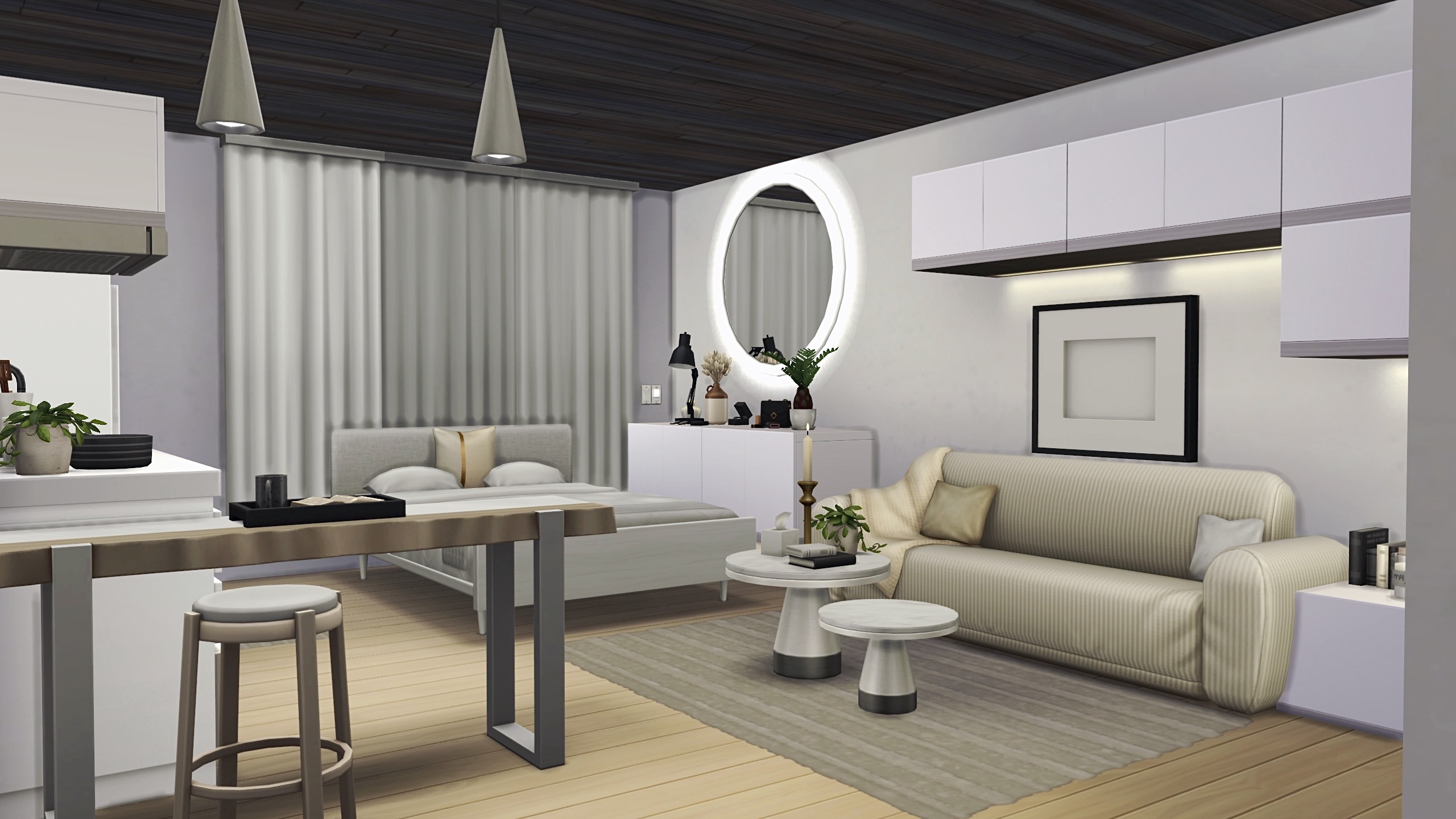 Modern Studio Apartment | No CC | 02 - Gallery - The Sims 4 Rooms ...