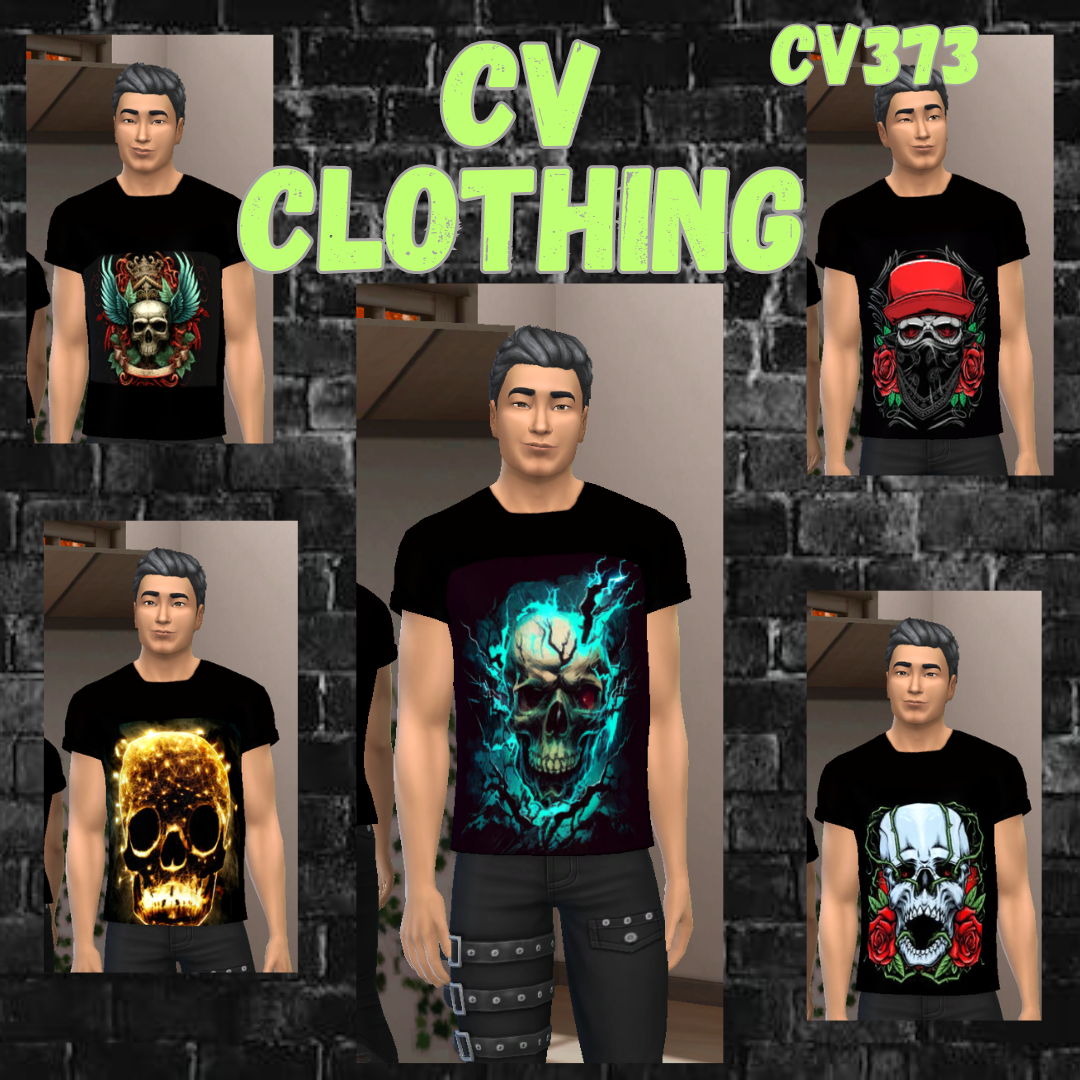 clothing cv373 black t with skull ( base game compatible ) - Gallery ...