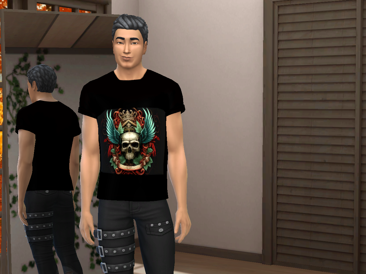 clothing cv373 black t with skull ( base game compatible ) - Gallery ...