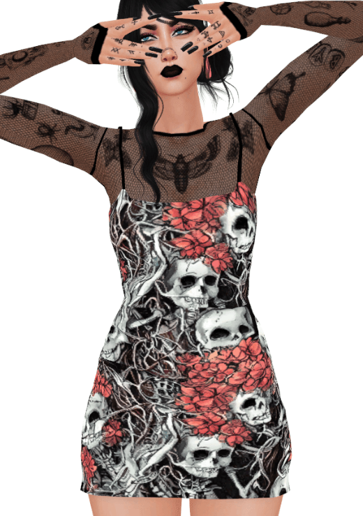 Skull Flower Dress (recolor) - Gallery - The Sims 4 Create a Sim ...