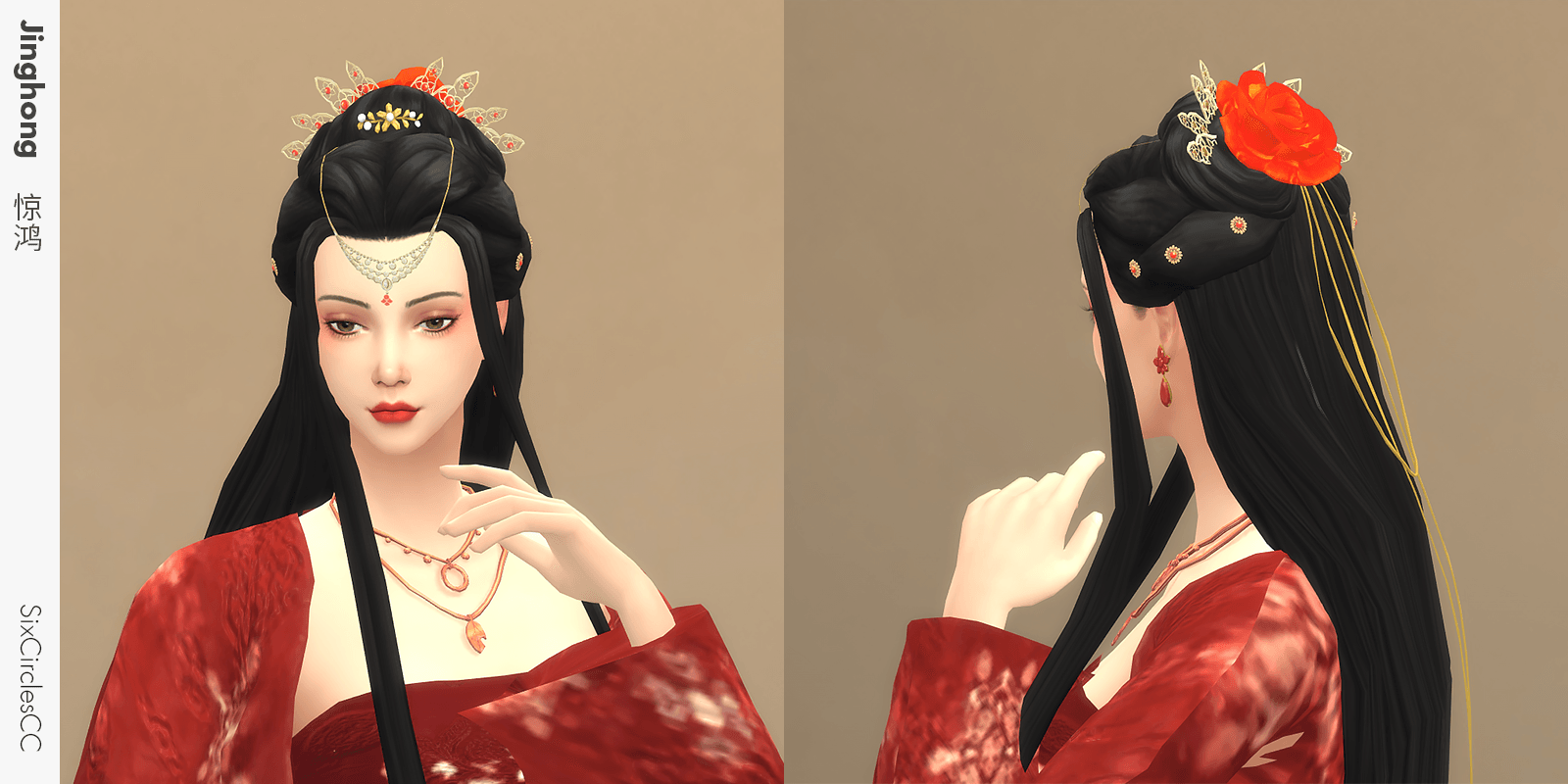 [SixCirclesCC] Chinese Hairstyle - Jinghong - Gallery - The Sims 4 ...