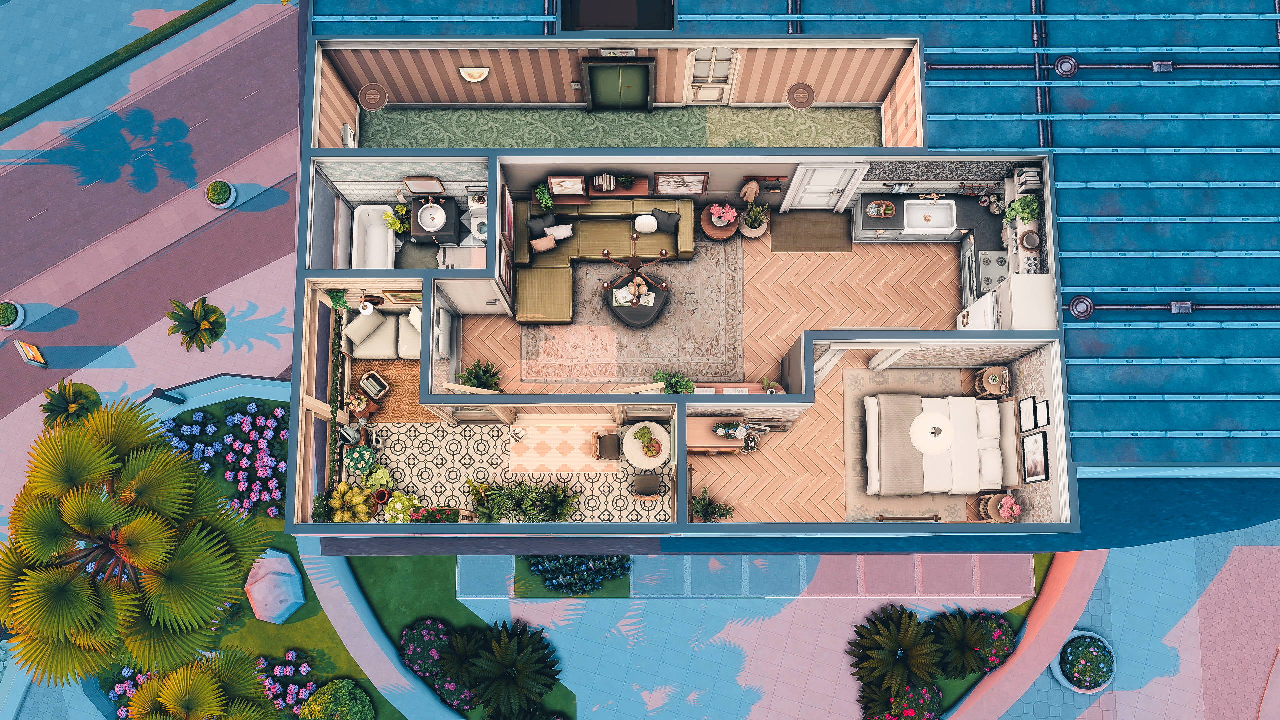 Small apartment with a balcony 🪴 - Gallery - The Sims 4 Rooms / Lots ...