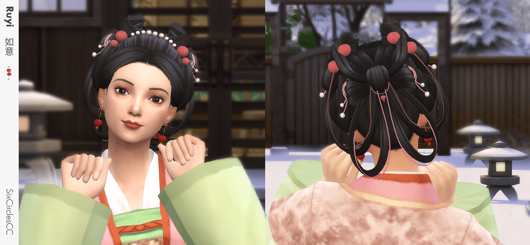 [SixCirclesCC] Chinese Hairstyle - Ruyi - Gallery - The Sims 4 Create a Sim - CurseForge
