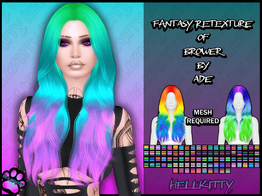 Fantasy Retexture of Brower hair by Ade - Gallery - The Sims 4 Create a ...