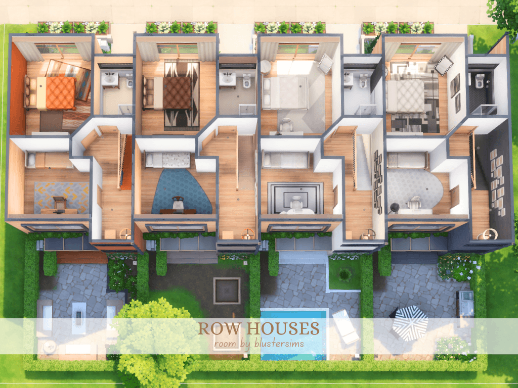 Row Houses - Gallery - The Sims 4 Rooms / Lots - CurseForge