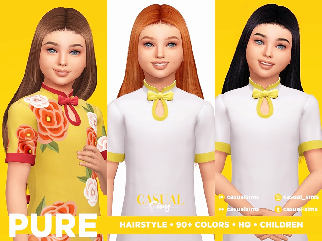 CasualSims - Pure Hairstyle For Children (NO BRAIDS VERSION) - The Sims ...