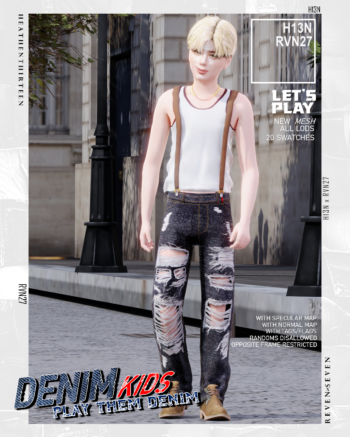 Boy's High Street Retro Ripped Jeans - The Sims 4 Create a Sim - CurseForge