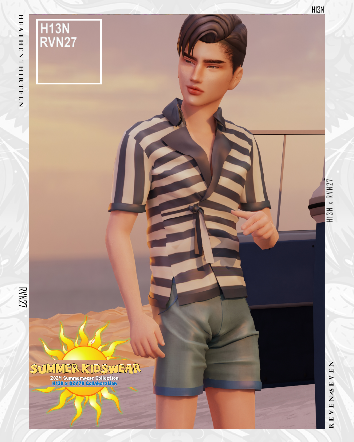 Child's Linen Side Tie Summer Shirt - The Sims 4 Create a Sim - CurseForge