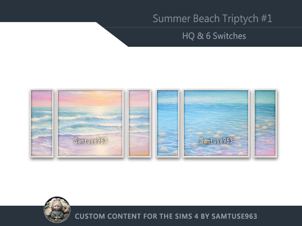 HQ Summer Beach Triptych #1 Sellable Extra E Samtuse963 - The Sims 4 Build / Buy - CurseForge